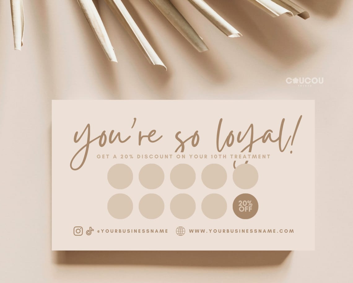 Editable Loyalty Card Template, Printable Rewards Card Design, Modern ...
