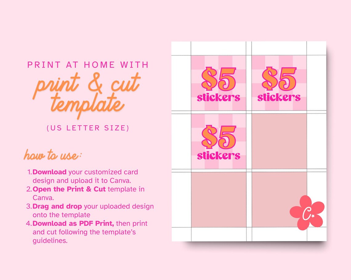 Price Display Cards Editable Canva Template, Groovy Printable Price ...