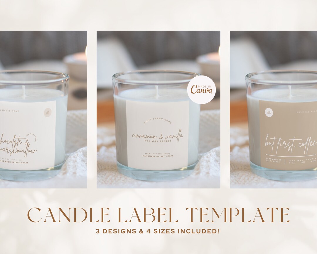 Candle Label Editable Template, Custom Candle Labels Design, Printable ...