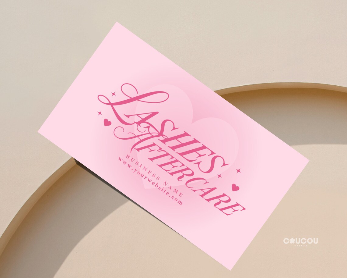 Editable Lash Aftercare Card Template, Printable Aftercare Lash Cards ...