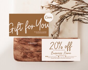 Printable Coupon Card Template, Editable Business Coupon Canva Card ...