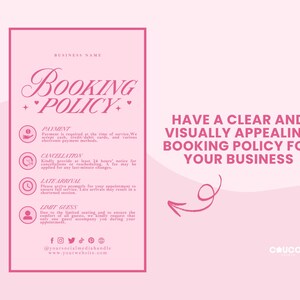 Pink Booking Policy Template Canva, Salon Instagram Story and Post ...