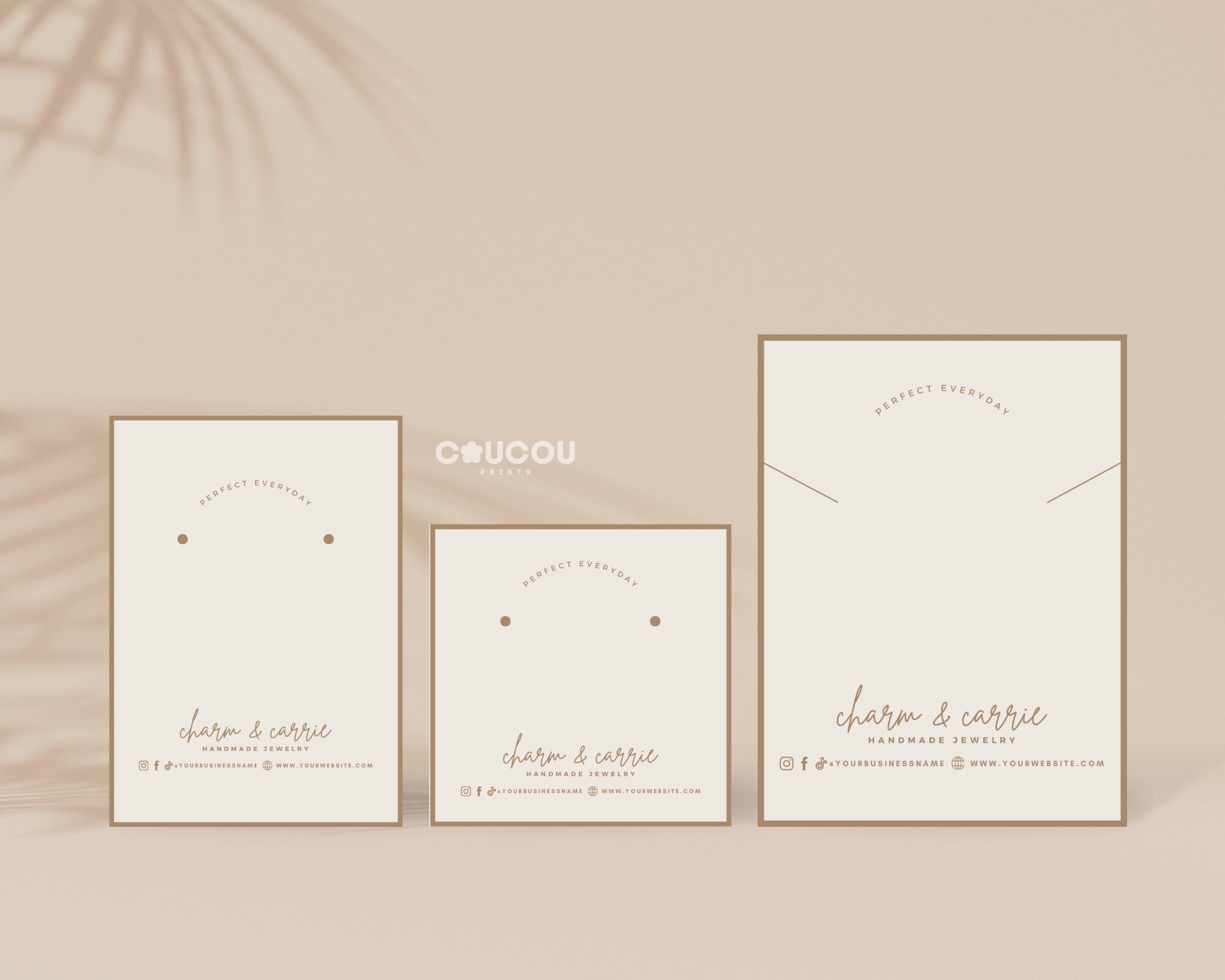 Editable Minimal Jewelry Display Card, Necklace Display Card, Printable ...