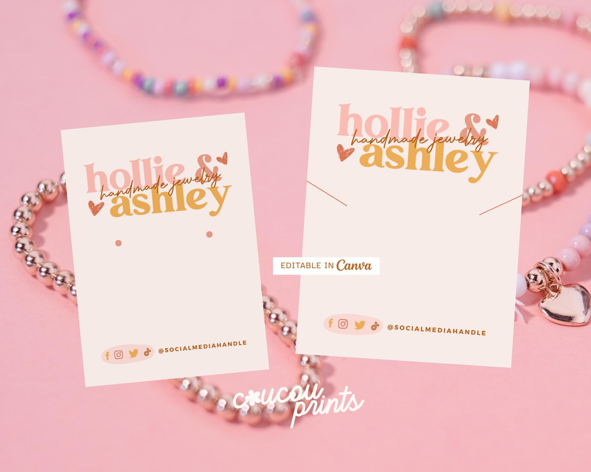 Jewelry Display Card Template, Printable Earring Card, Editable ...