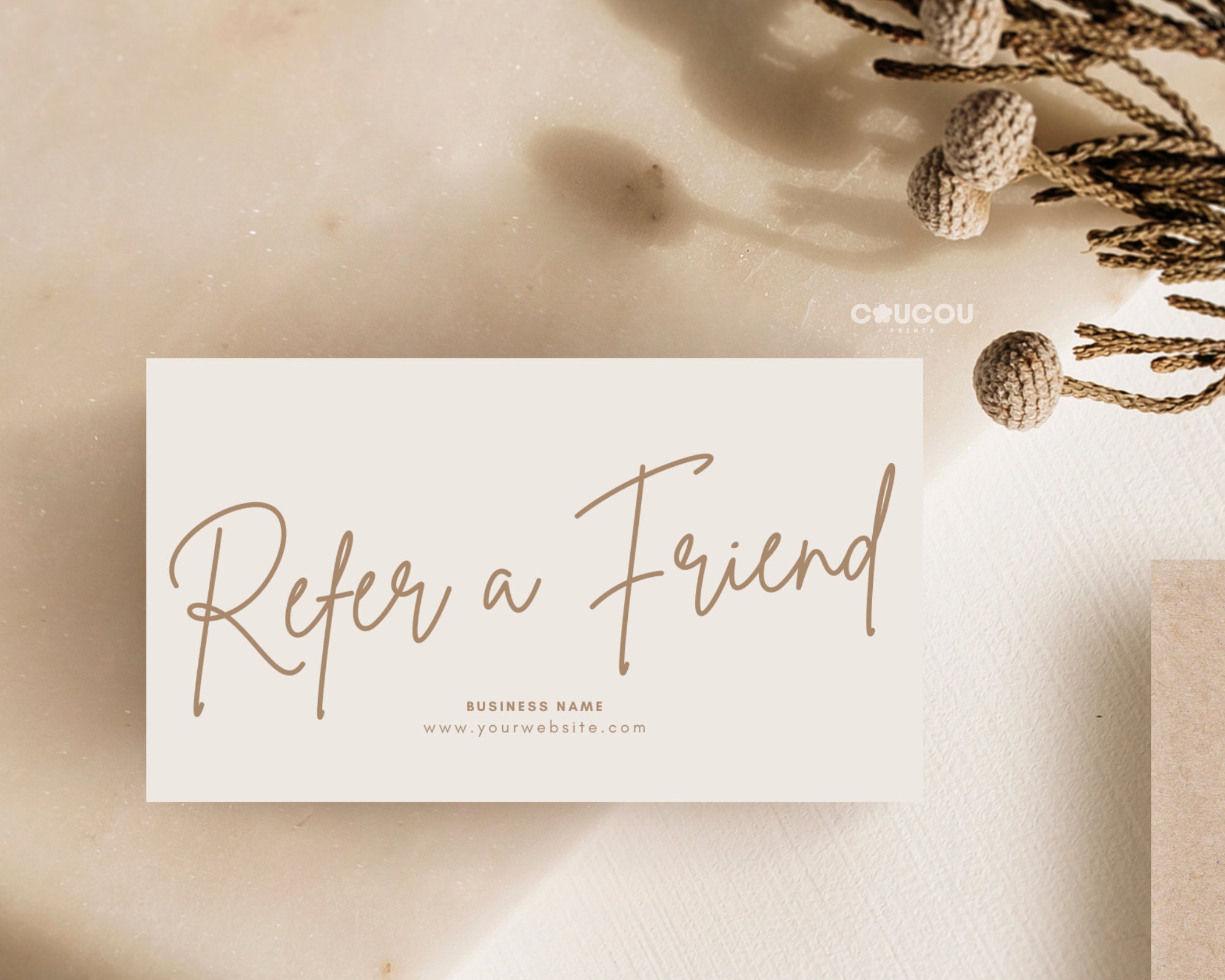 Editable Refer a Friend Card Template, Customer Loyalty Referral Cards ...