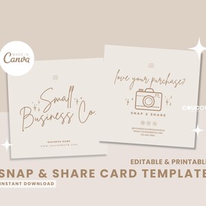 Editable Snap and Share Card Template, Social Media Card, Thank You ...