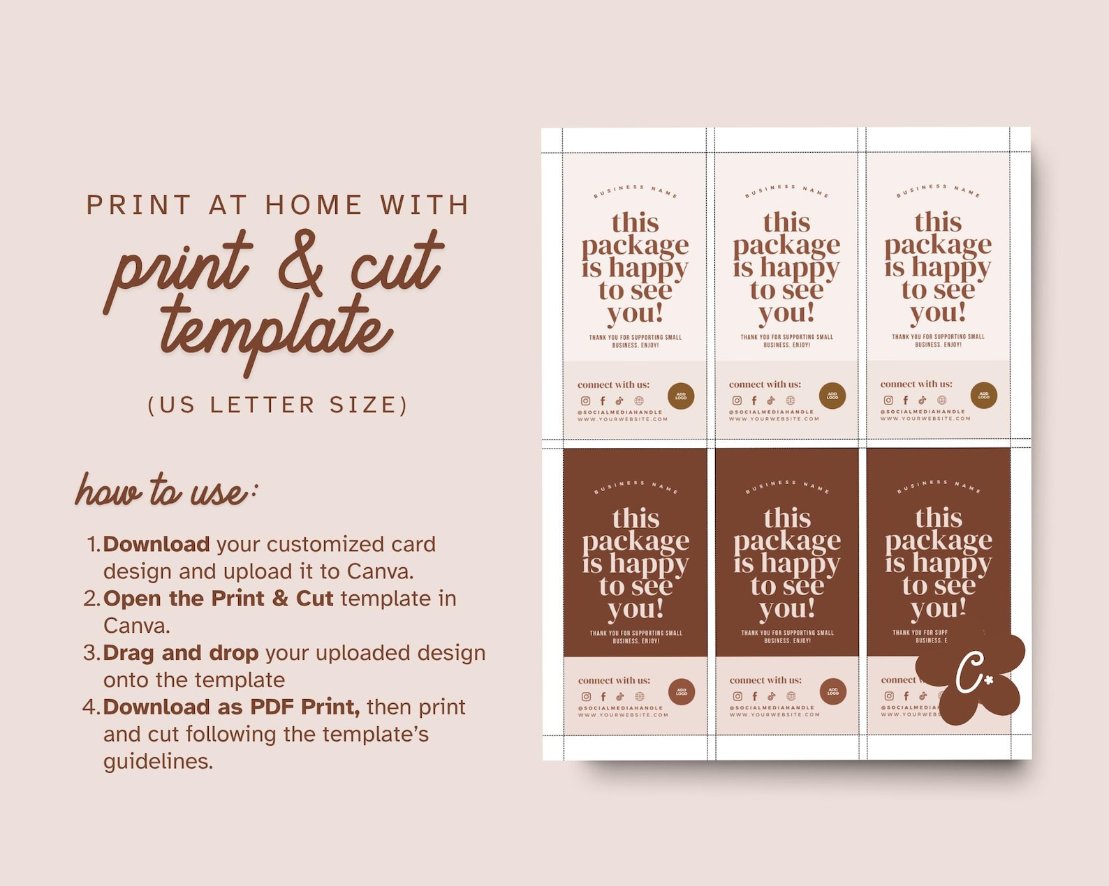 Box Seal Label Design Canva, Custom Box Label Template, DIY Printable ...