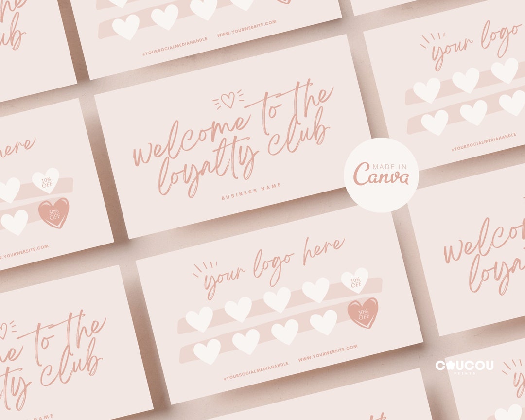 Editable Loyalty Card Template, Printable Rewards Card Design, Modern ...