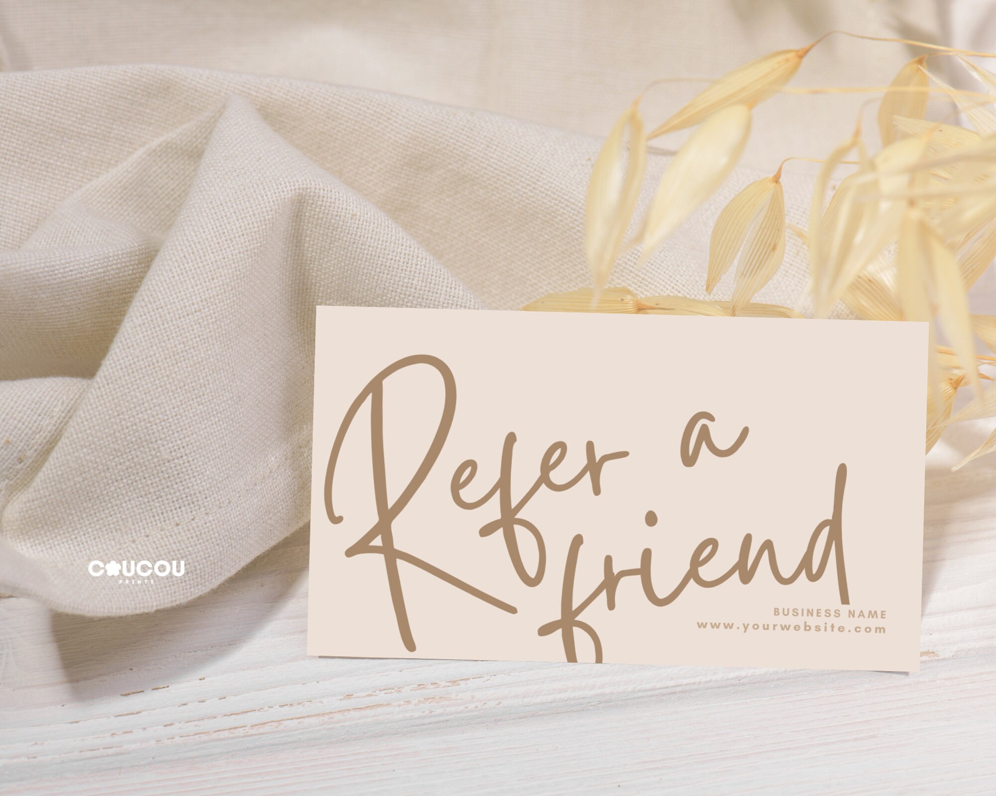 Refer a Friend Card Template, Customer Loyalty Referral Card, Modern ...