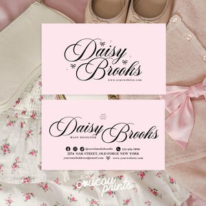 Printable Pink Business Card Template QR Code, DIY Calling Card, Modern ...