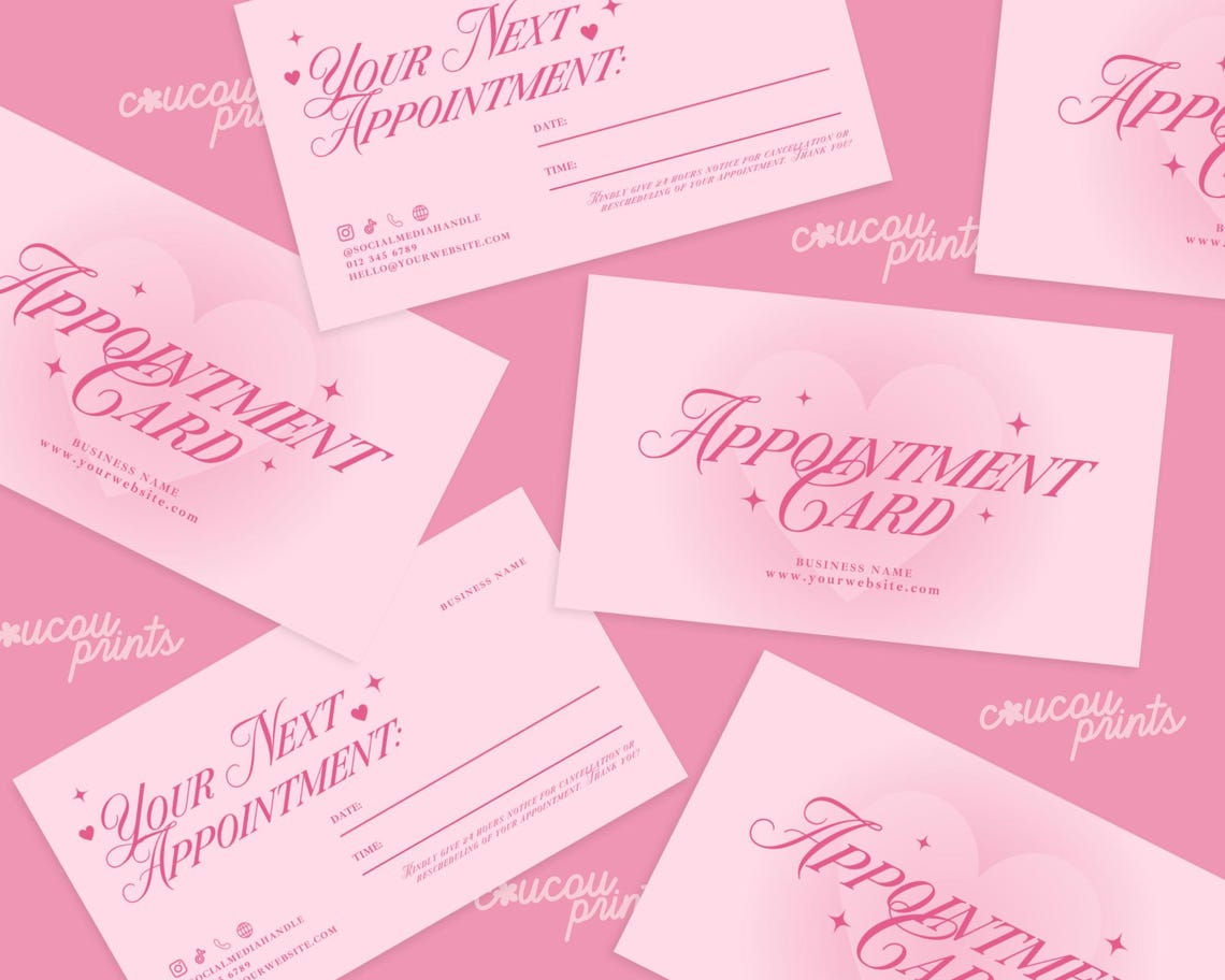 Appointment Reminder Card Template, Custom Next Appointment Card Design ...