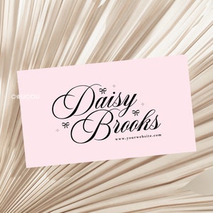 Printable Pink Business Card Template QR Code, DIY Calling Card, Modern ...