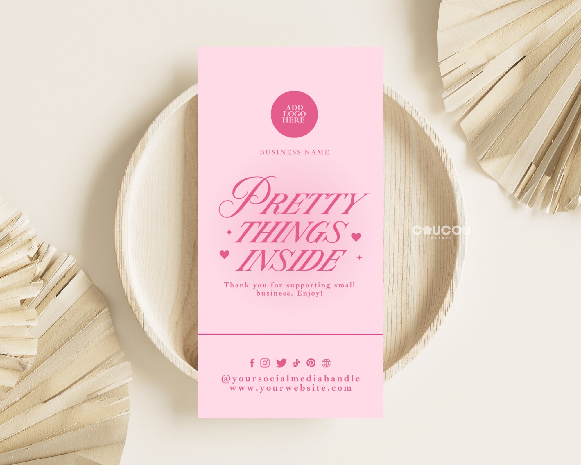 Pink Box Seal Label Design Canva, Custom Box Label Template, Printable ...