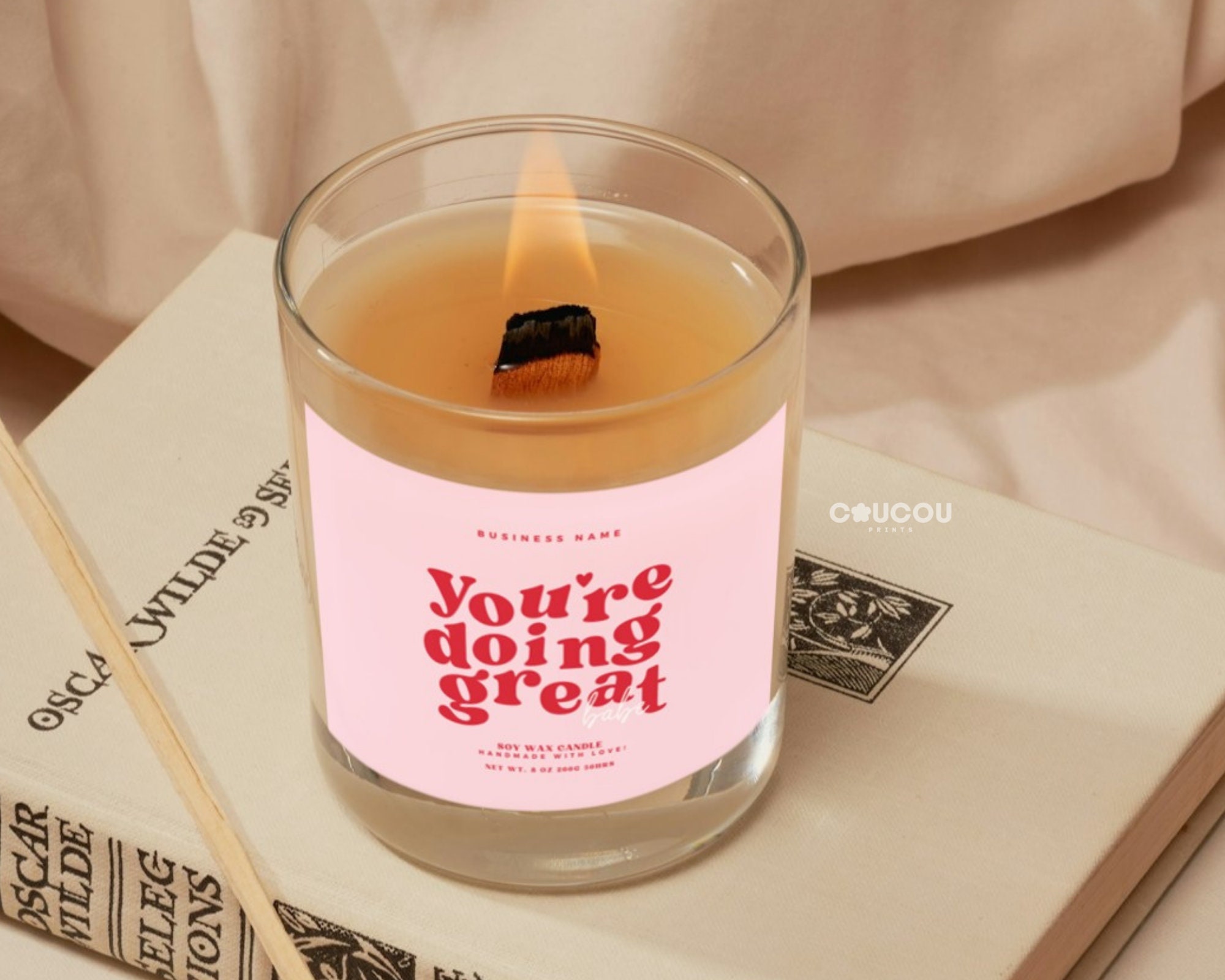 Printable Pink Candle Label Template, Custom Candle Labels Design ...