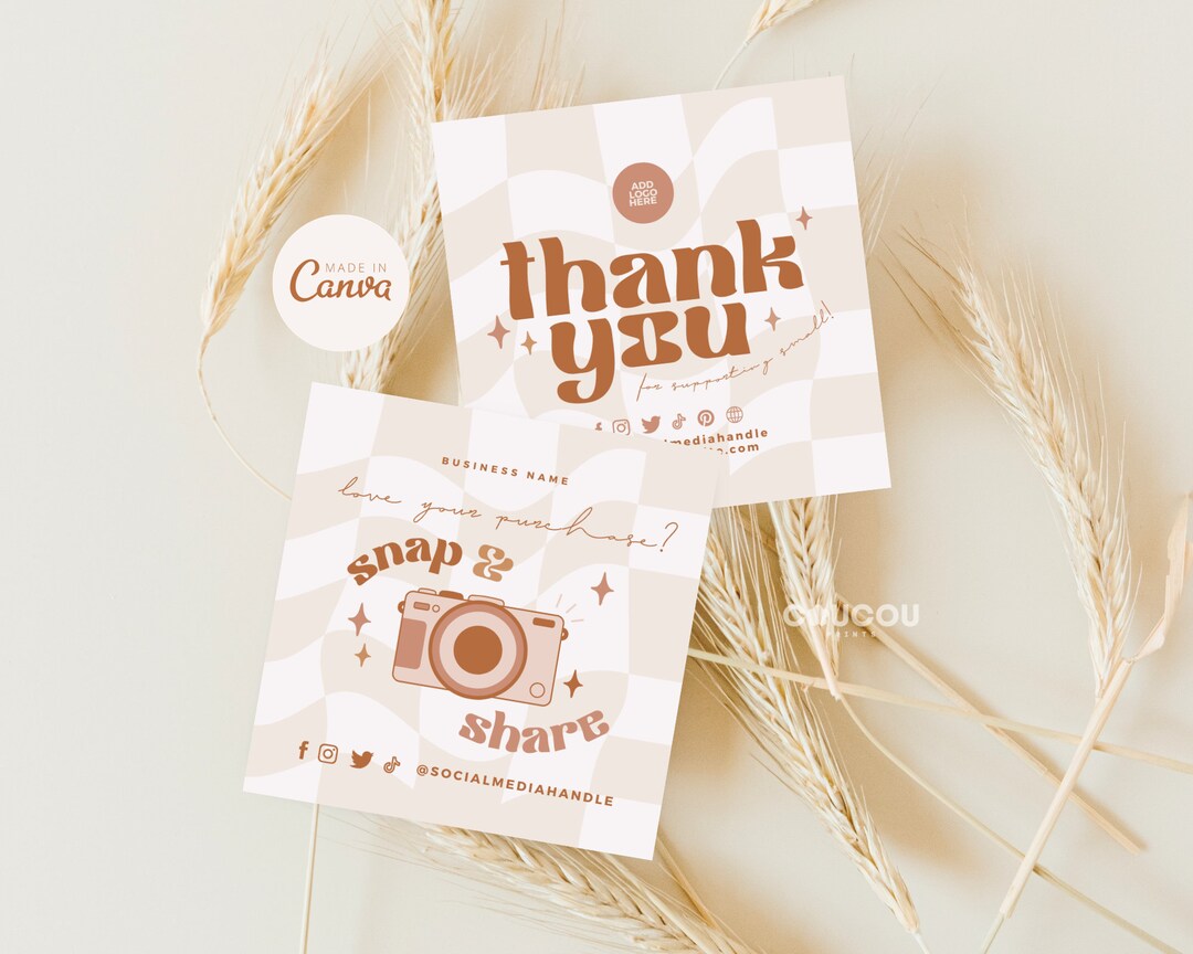 Retro Snap and Share Card Template, Editable Social Media Card, DIY ...