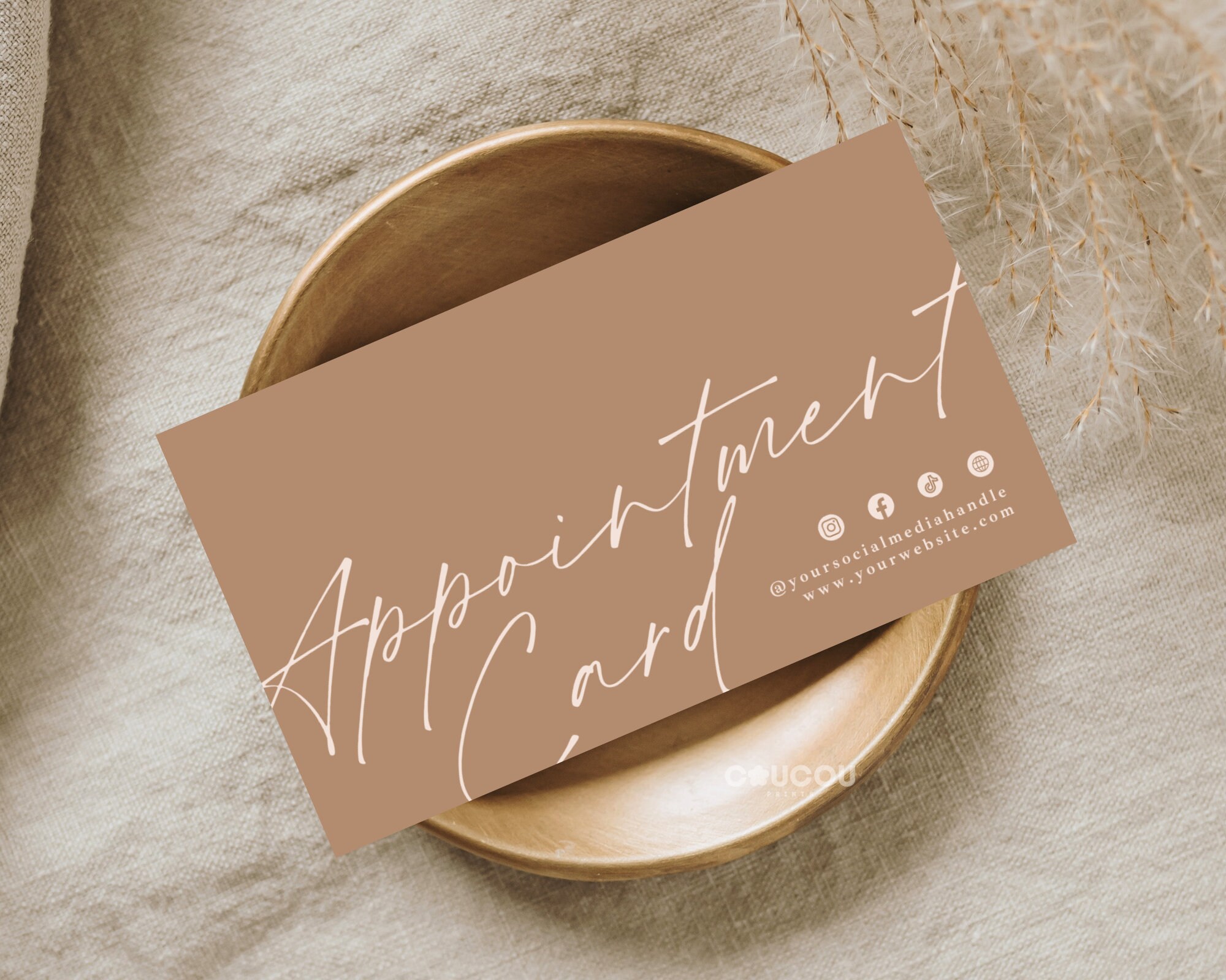 Appointment Card Template, Printable Business Booking Reminder, Custom ...