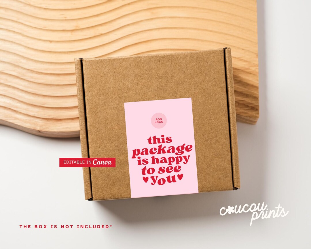 Box Label Template, Custom Package Label Sticker, Editable Branded ...