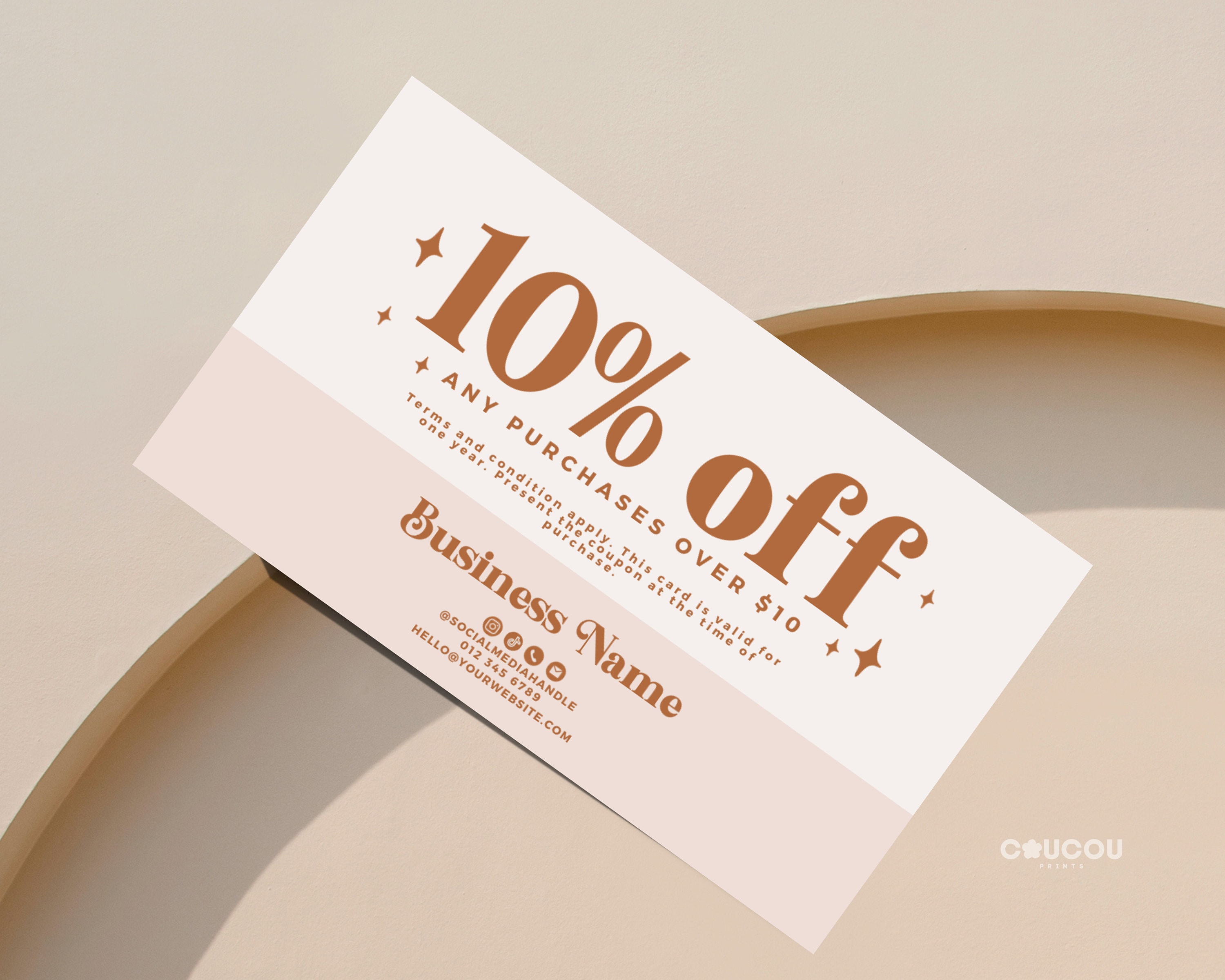 Editable Coupon Card Canva Template, Printable Business Promo Card ...