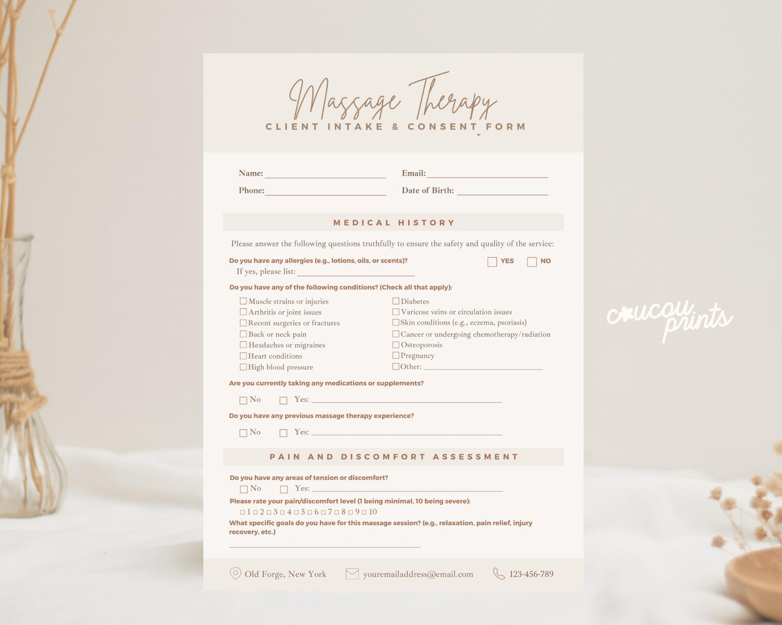 Massage Therapy Consent Forms, Editable Massage SOAP Notes Consultation ...