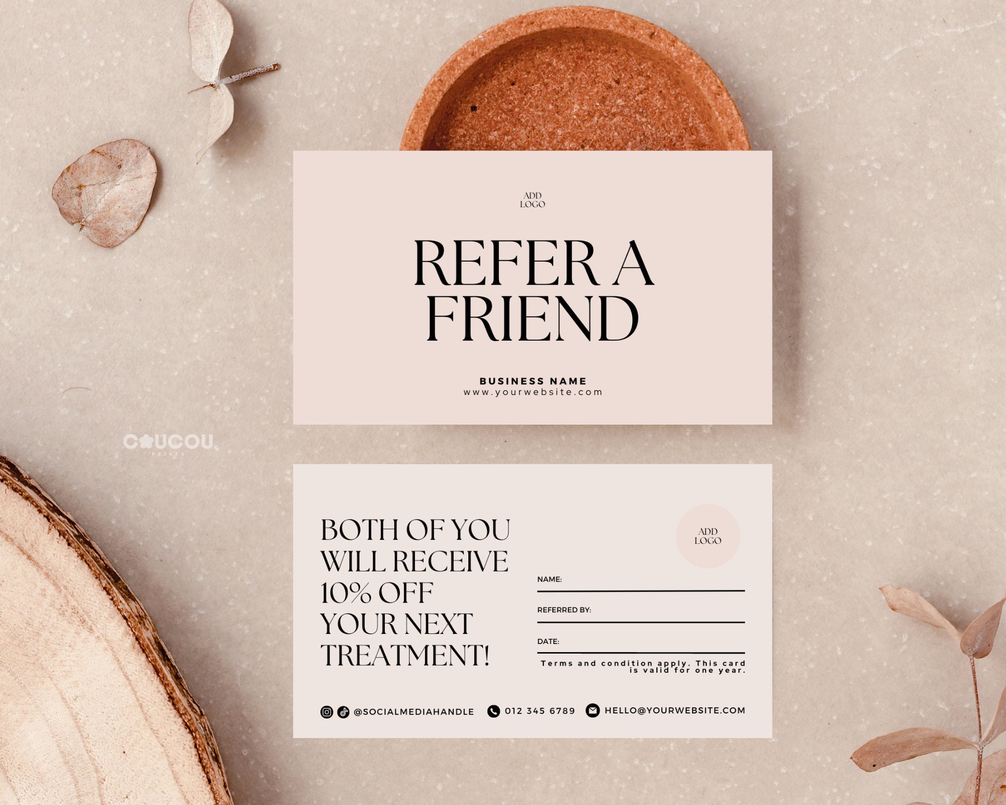Editable Referral Card Template, Refer a Friend Template, Customer ...