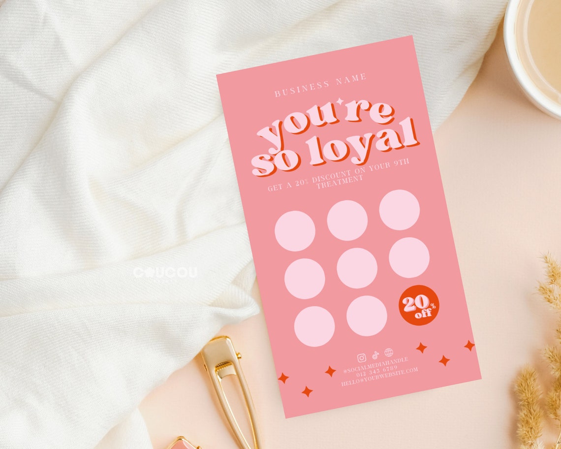 Loyalty Card Template, Editable Loyalty Rewards Card Design, Customer ...