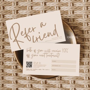 Refer a Friend Card Template, Customer Loyalty Referral Card, Modern ...