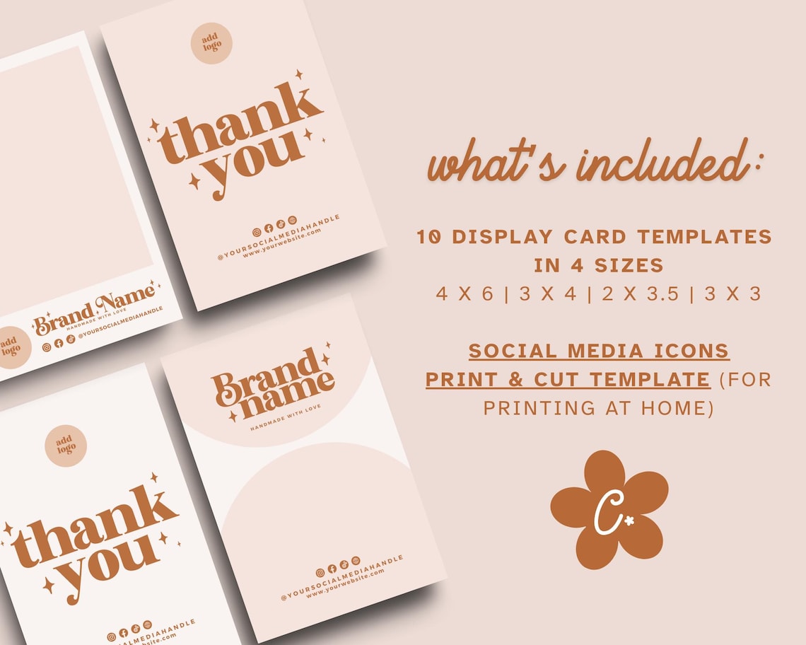 Display Cards Editable Canva Template, Jewelry Product Display Card ...