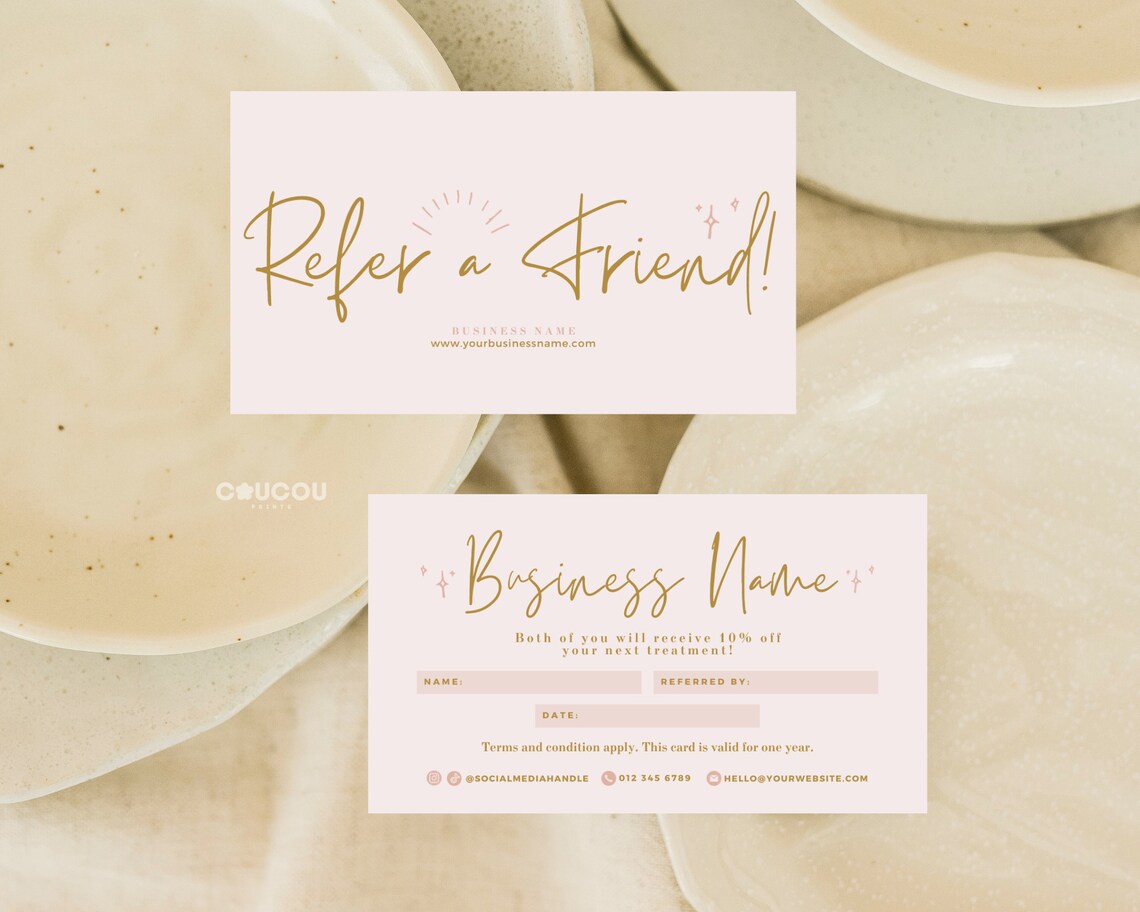 Printable Referral Card Template, Editable Refer a Friend Card, Salon ...