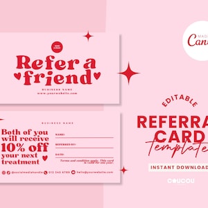 Editable Referral Card Template, Refer a Friend Template, Customer ...