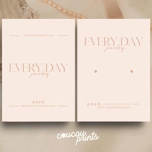 Editable Minimalist Jewelry Display Card, Necklace Display Card ...