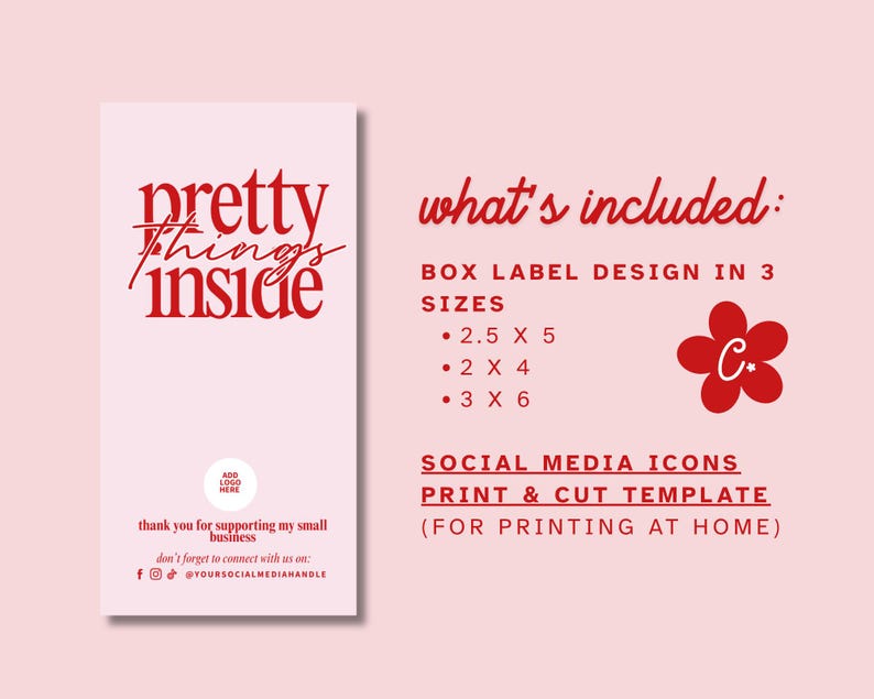 Box Label Template Canva, Editable Box Seal Label Design, Custom ...