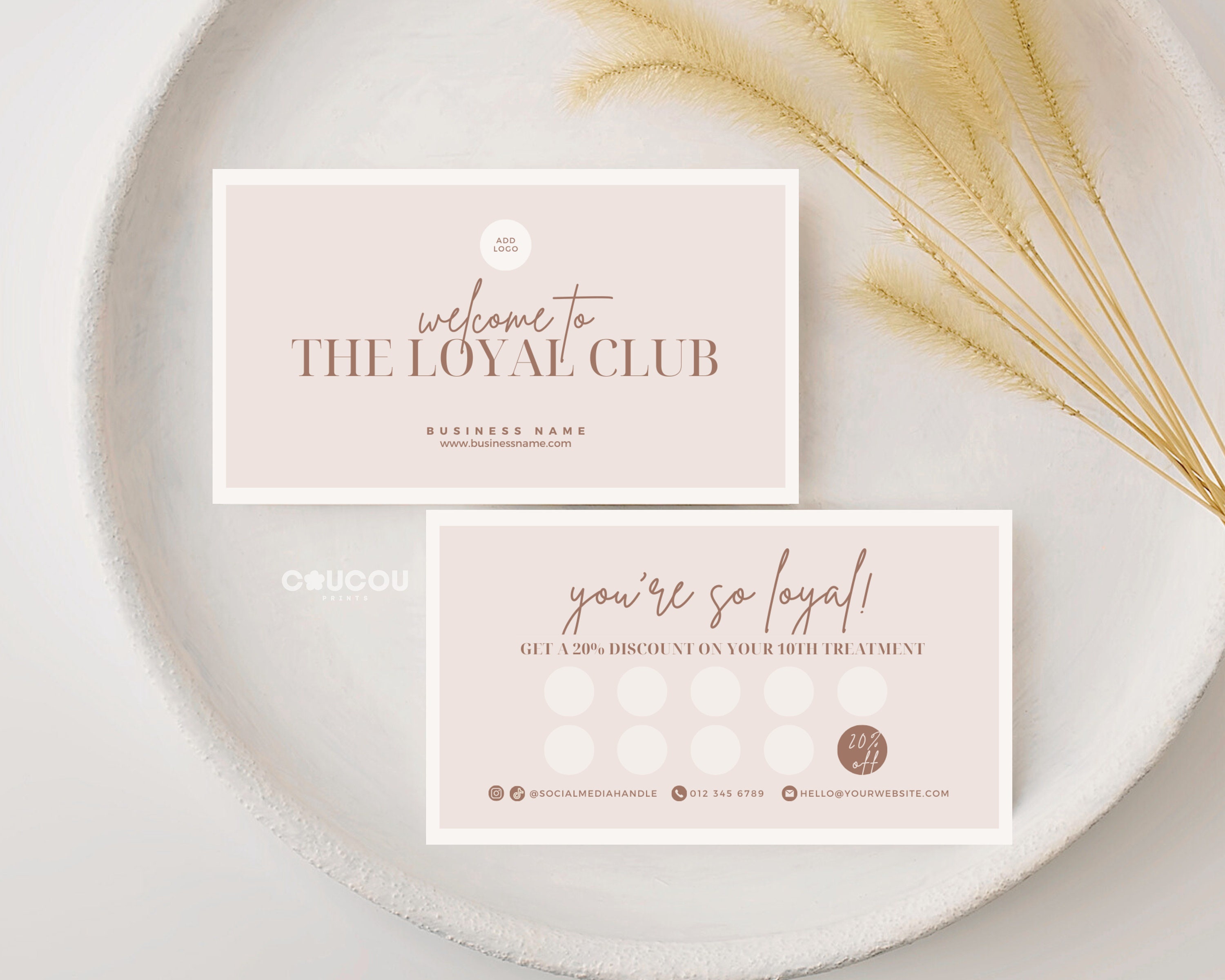 Editable Loyalty Card Template Modern Loyalty Rewards Card - Etsy