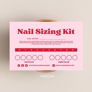 Press on Nails Template Card, Printable False Nail Sizing Kit Design ...