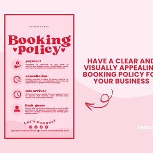 Editable Booking Policy Template Canva, Instagram Story and Post ...