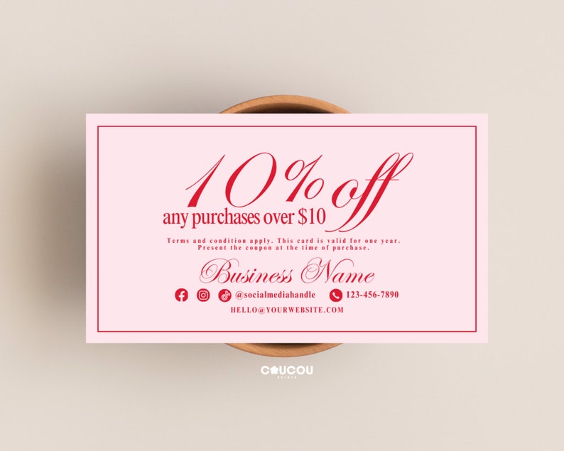 Coupon Card Template, Printable Business Marketing Card, Esthetician ...