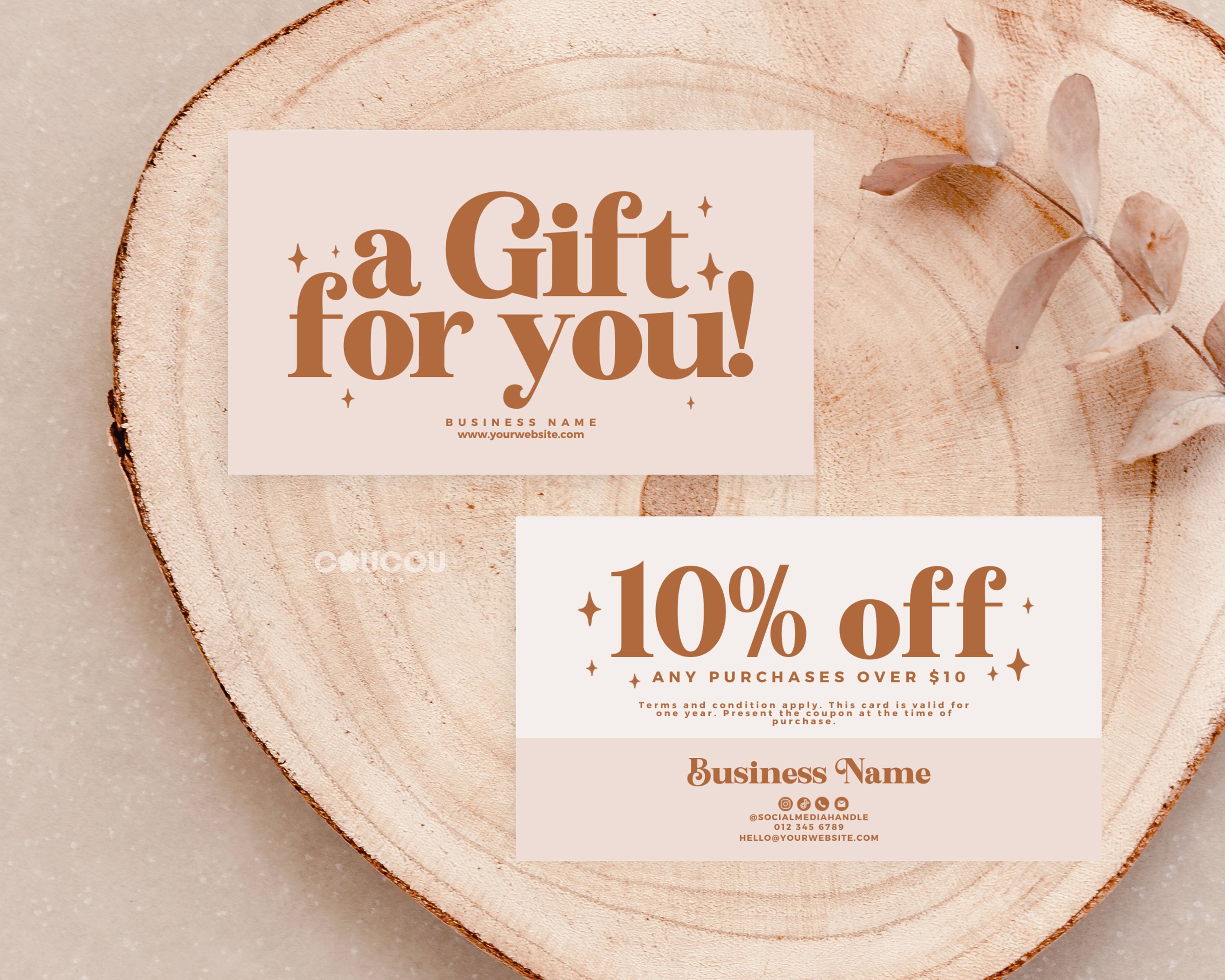 Editable Coupon Card Canva Template, Printable Business Promo Card ...