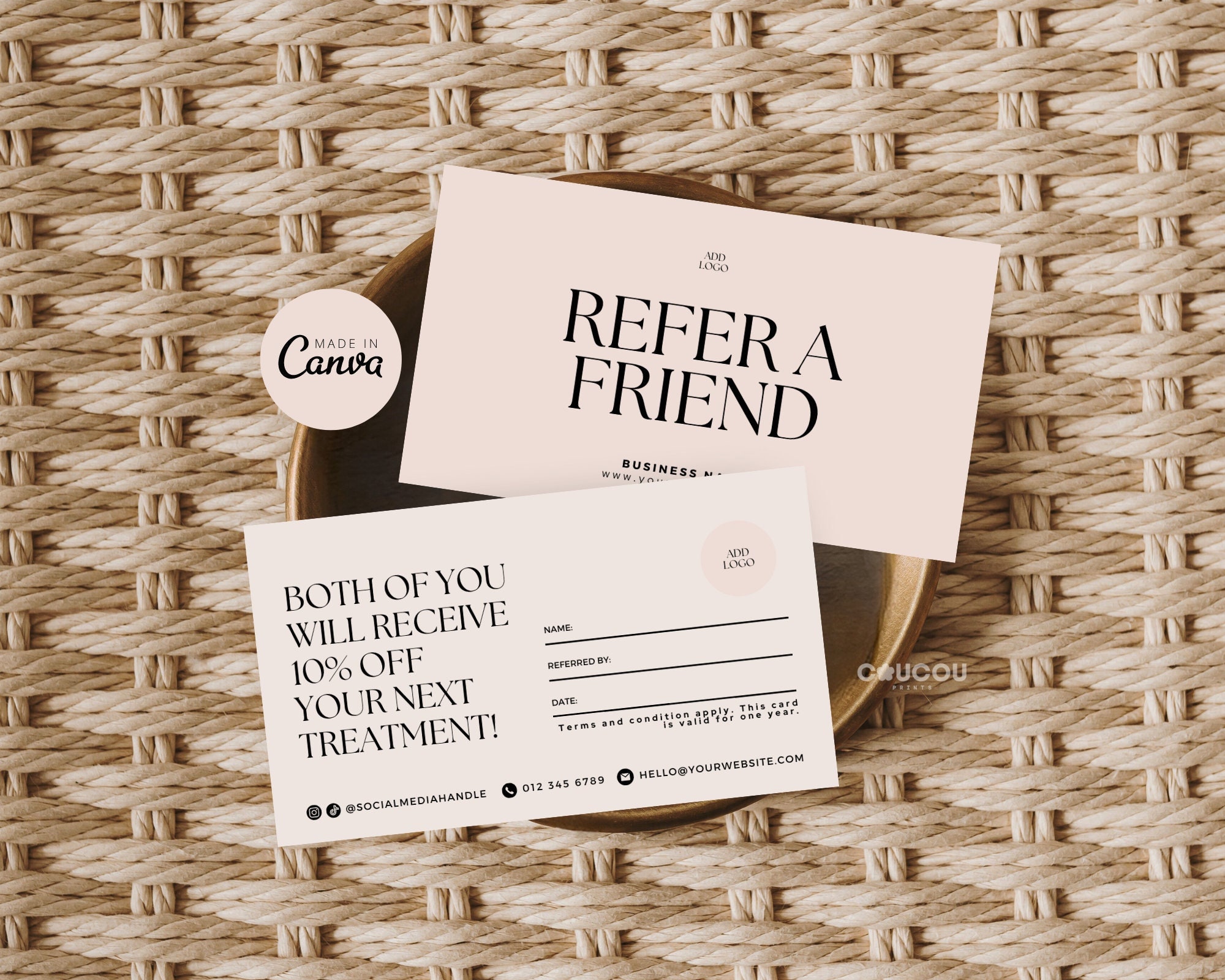 Editable Referral Card Template, Refer a Friend Template, Customer ...