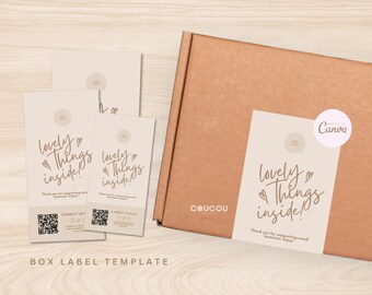 Box Label Template Canva, Editable Box Seal Label Design, Custom ...