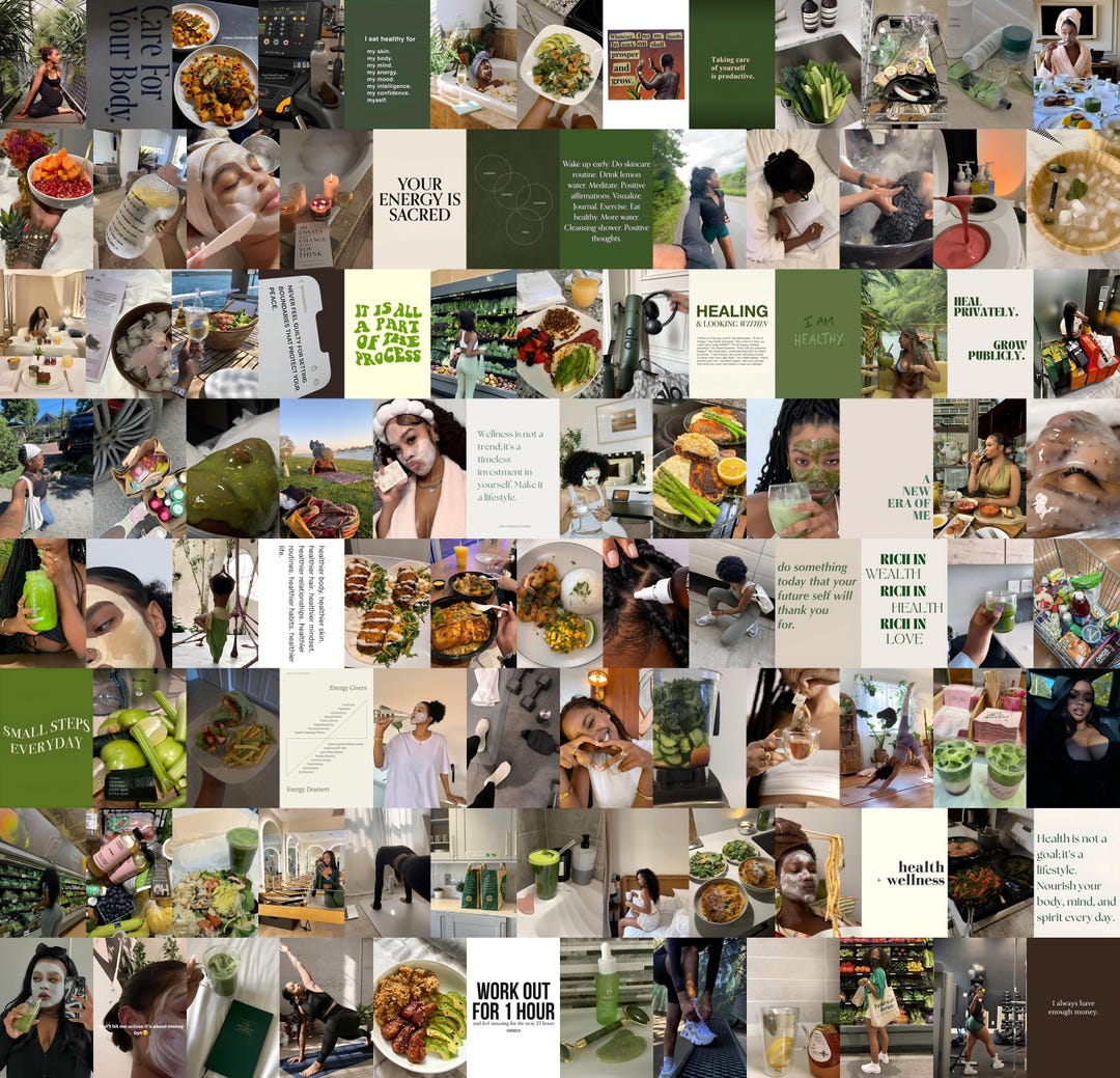 100pc Health is Wealth, Melanin Black Girl, Vision Board, 2025, Luxury ...