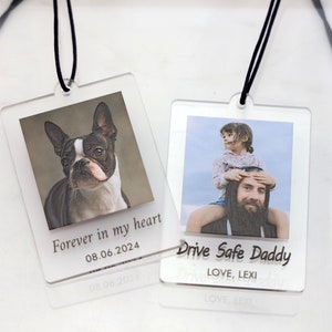 Custom Photo Car Mirror Tag | Photo Ornament | Photo Drive Safe | Rear ...