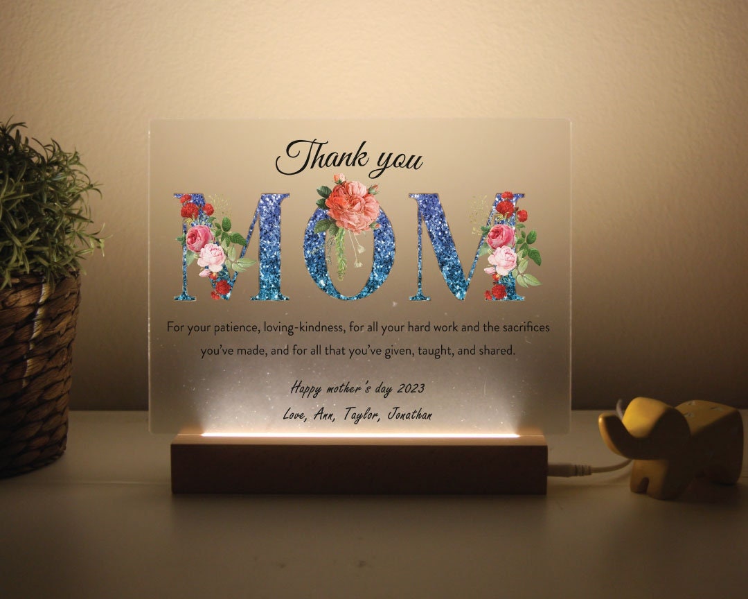 Light up Best Mom Plaque | Thank You Mom | Thank You Award ...