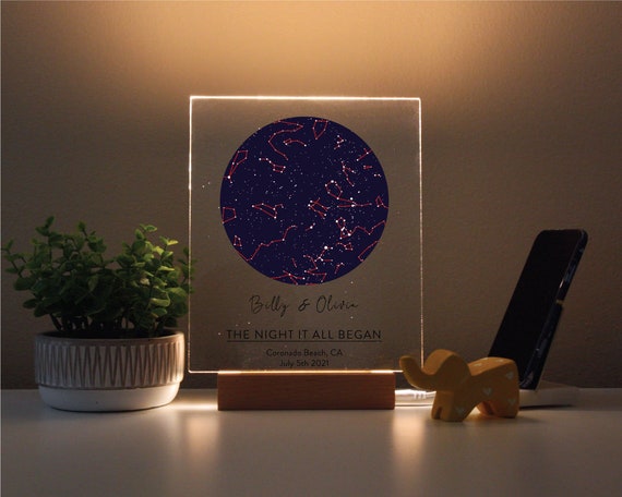 Light up Star Map Night Sky Map Personalized Constellation | Etsy