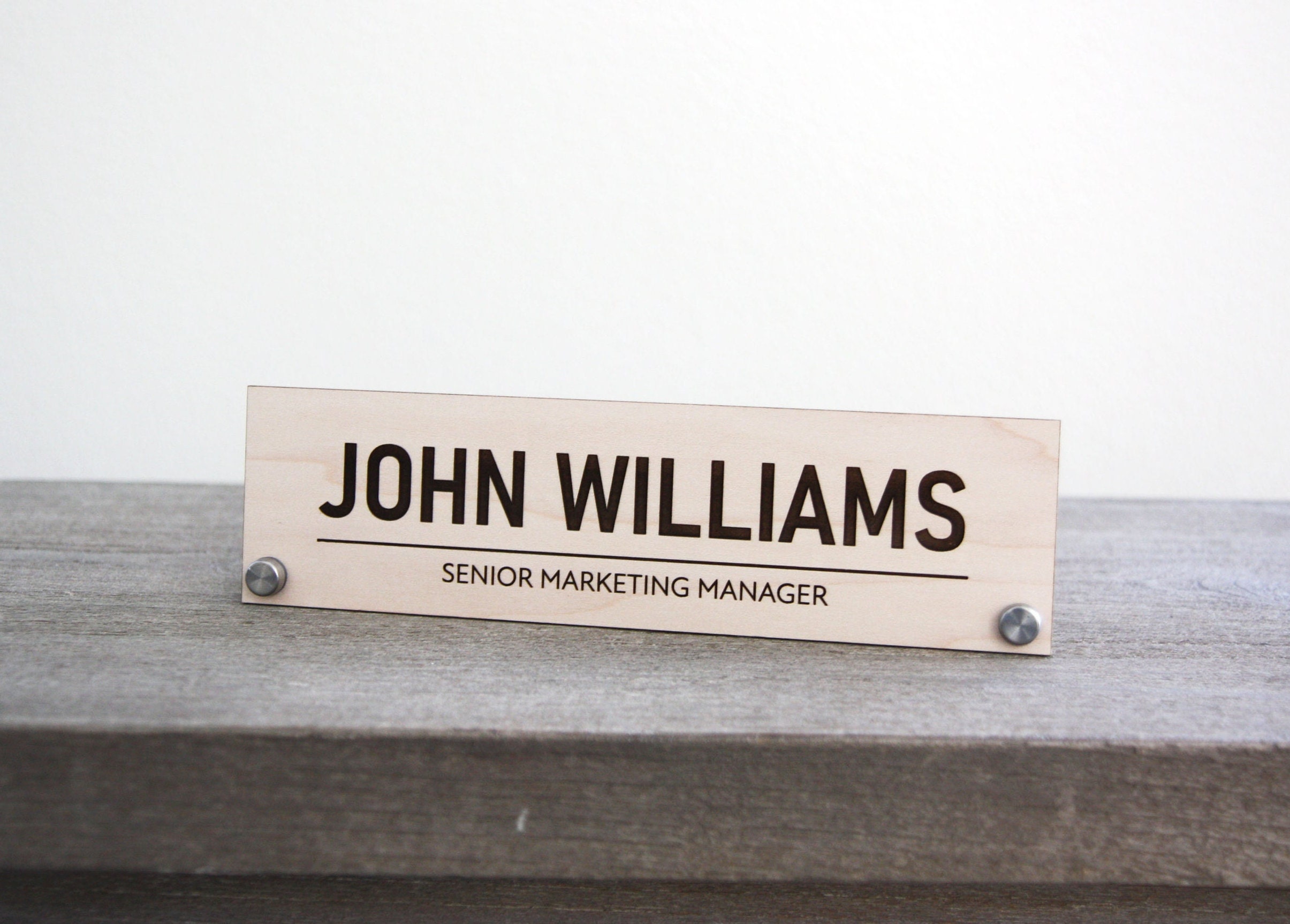 Bold Laser Engraved Desk Name Plate Office Name Sign - Etsy