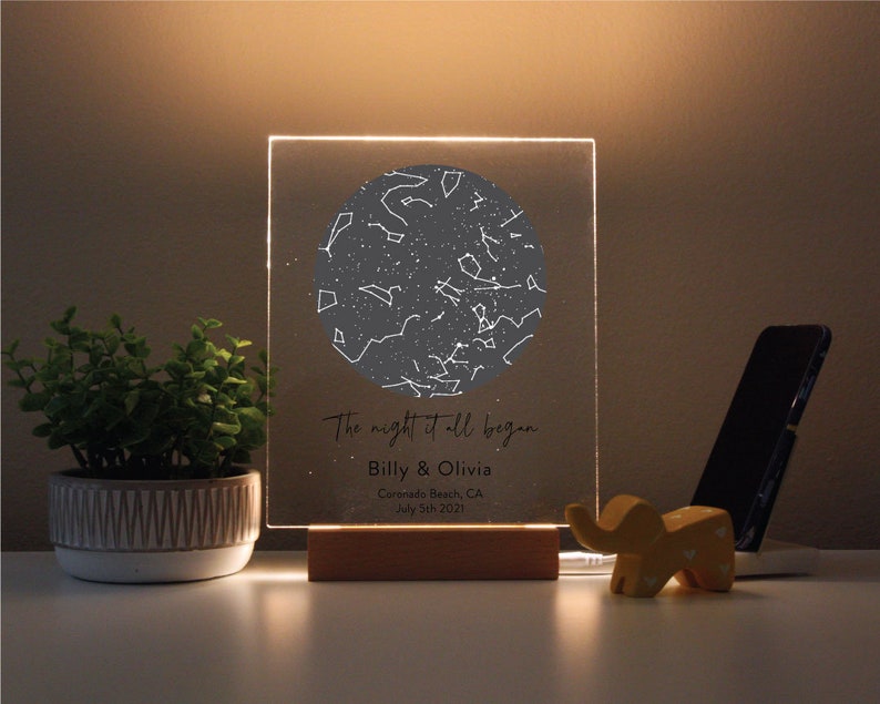 Light up Star Map Night Sky Map Personalized Constellation | Etsy