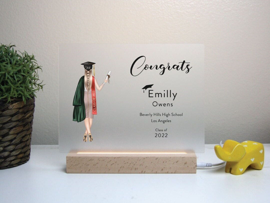 Light up Personalized Portrait Custom Graduation Plaque Class of 2024 ...