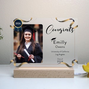 Light up Custom Graduation Plaque Graduation Photo Print Class of 2024 ...