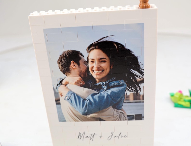 Personalized Brick Photo Frame | Custom Building Block Picture Display ...