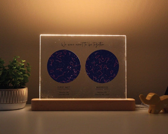 Light up Two Star Map Night Sky Map by Date & Time - Etsy