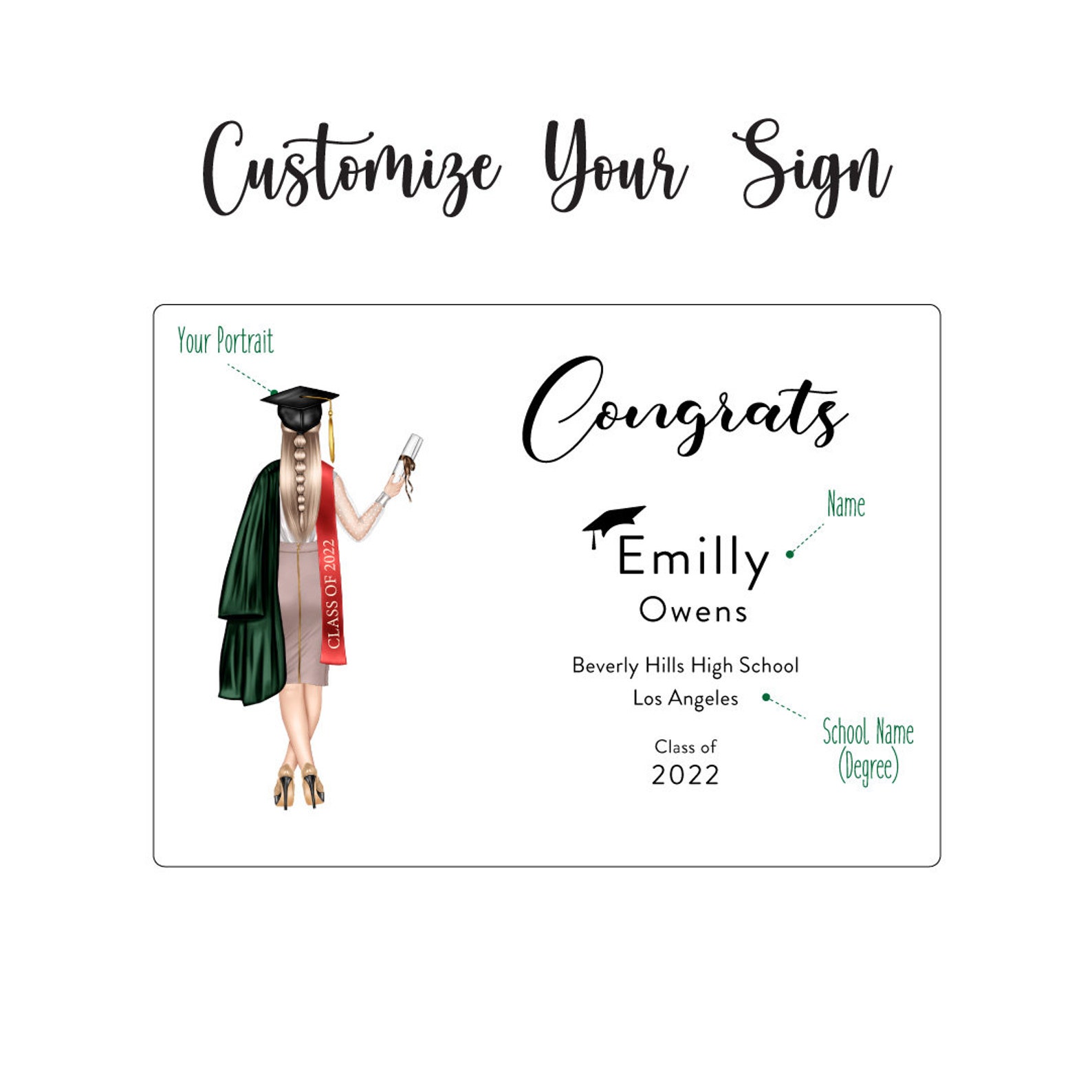 Light up Personalized Portrait Custom Graduation Plaque - Etsy