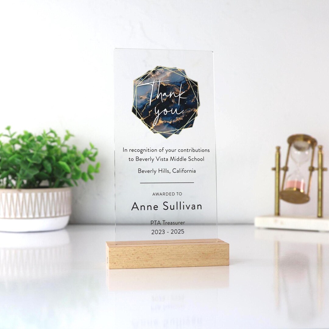 Personalized Acrylic Award Plaque - Choose Design and Stand - Etsy